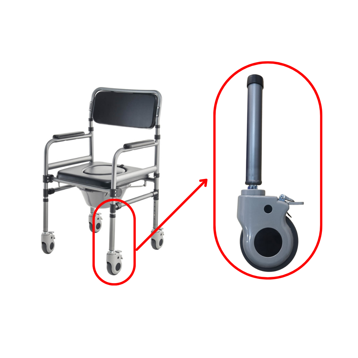 Spare Part for Bion Commode Chair 103 Black (02633) — iElder.Asia ...