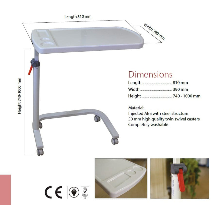 Overbed Table and Cardiac Table — iElder.Asia (Asian Integrated Medical ...