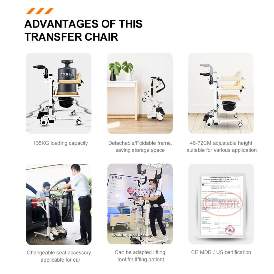 Transfer Chair For Patients Lift Hydraulic Transfer Chair With Commode ...
