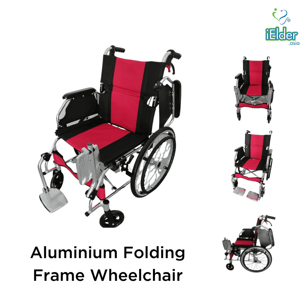 Red DAF Aluminium Folding Frame Wheelchair | Fair — iElder.Asia (Asian ...